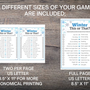 Winter This or That Game: Fun Party Activity (digital Download) - Etsy