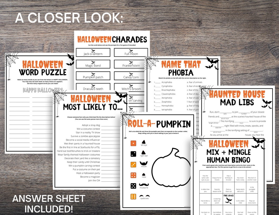 30 Halloween Games Fun Halloween Games Bundle Halloween - Etsy