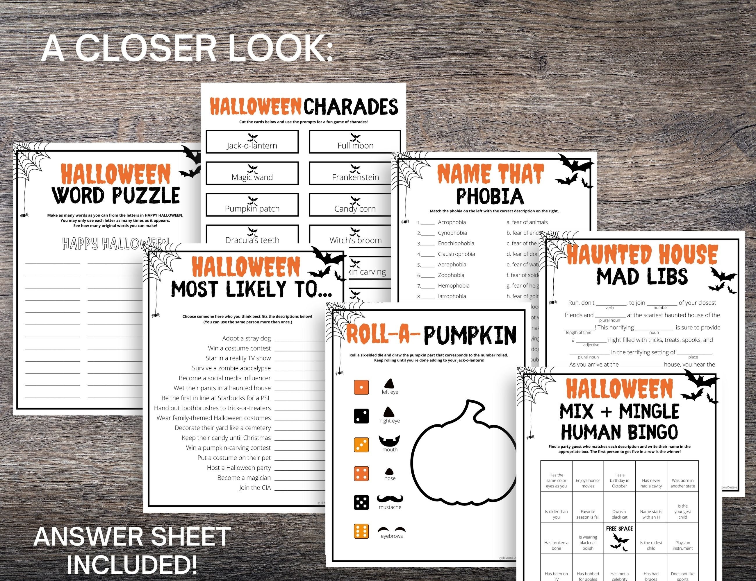 30 Halloween Games Fun Halloween Games Bundle Halloween - Etsy