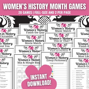 Women's History Month 20-game MEGA Bundle, International Women's Day ...