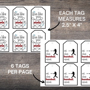 Baseball Treat Tags: Good Luck Team Snack Tags (PDF) - Etsy