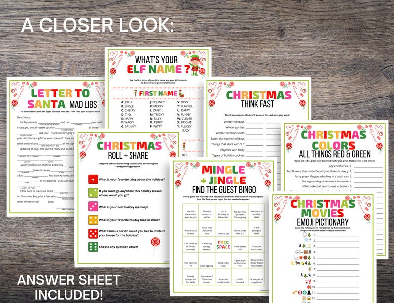 Christmas Games MEGA Bundle: 90 Printable Party Games, Activities and ...