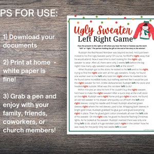 Ugly Sweater Left Right Game: Holiday Party Pass the Present Icebreaker ...