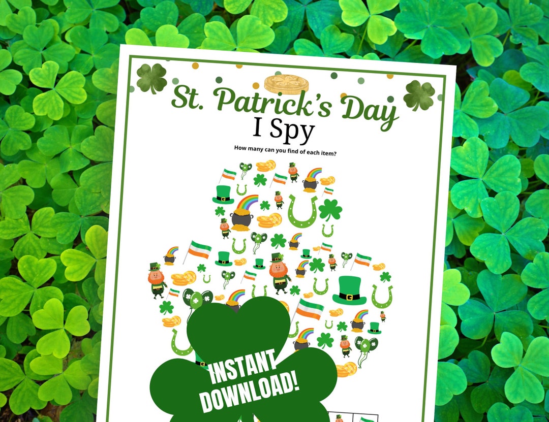 St. Patrick's Day I Spy Game: Printable Kids Activity (PDF) - Etsy