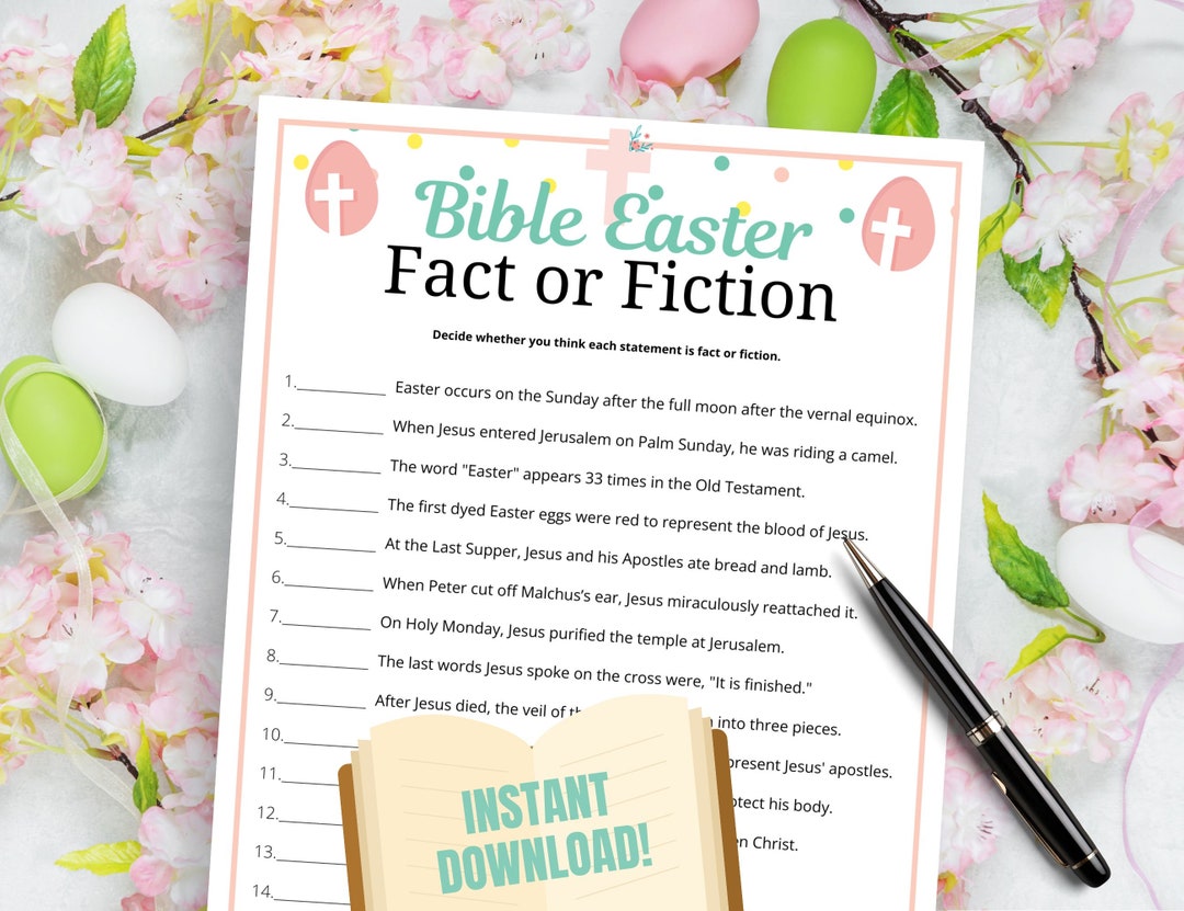 Bible Easter Fact or Fiction Game, Religious Easter Quiz for Sunday ...