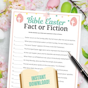 Bible Easter Fact or Fiction Game, Religious Easter Quiz for Sunday ...