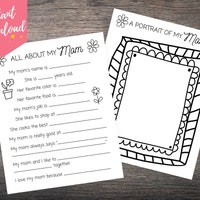 All About My Mom Printable Colouring Page, All About My Mom Fill in the ...
