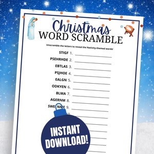 Bible Christmas Word Scramble Game, Christian Christmas Game for Sunday ...