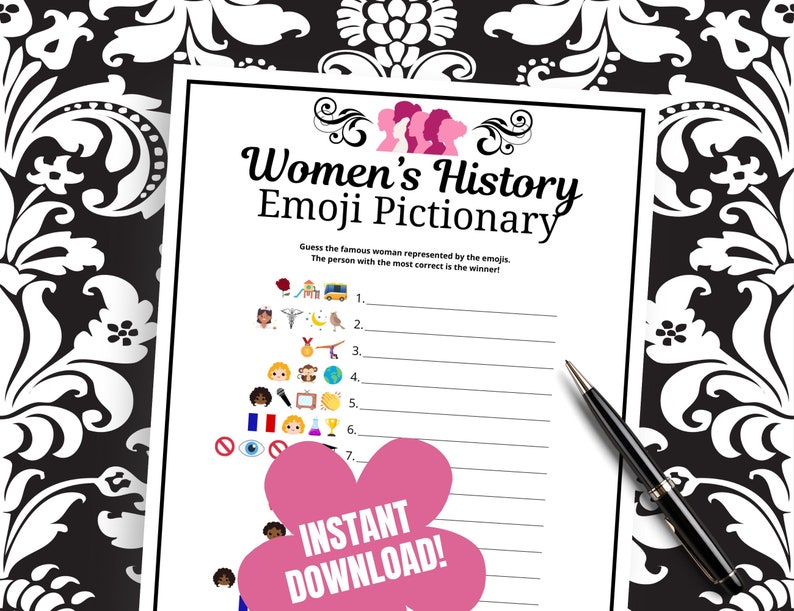 Women's History Emoji Pictionary Game (digital Download) - Etsy