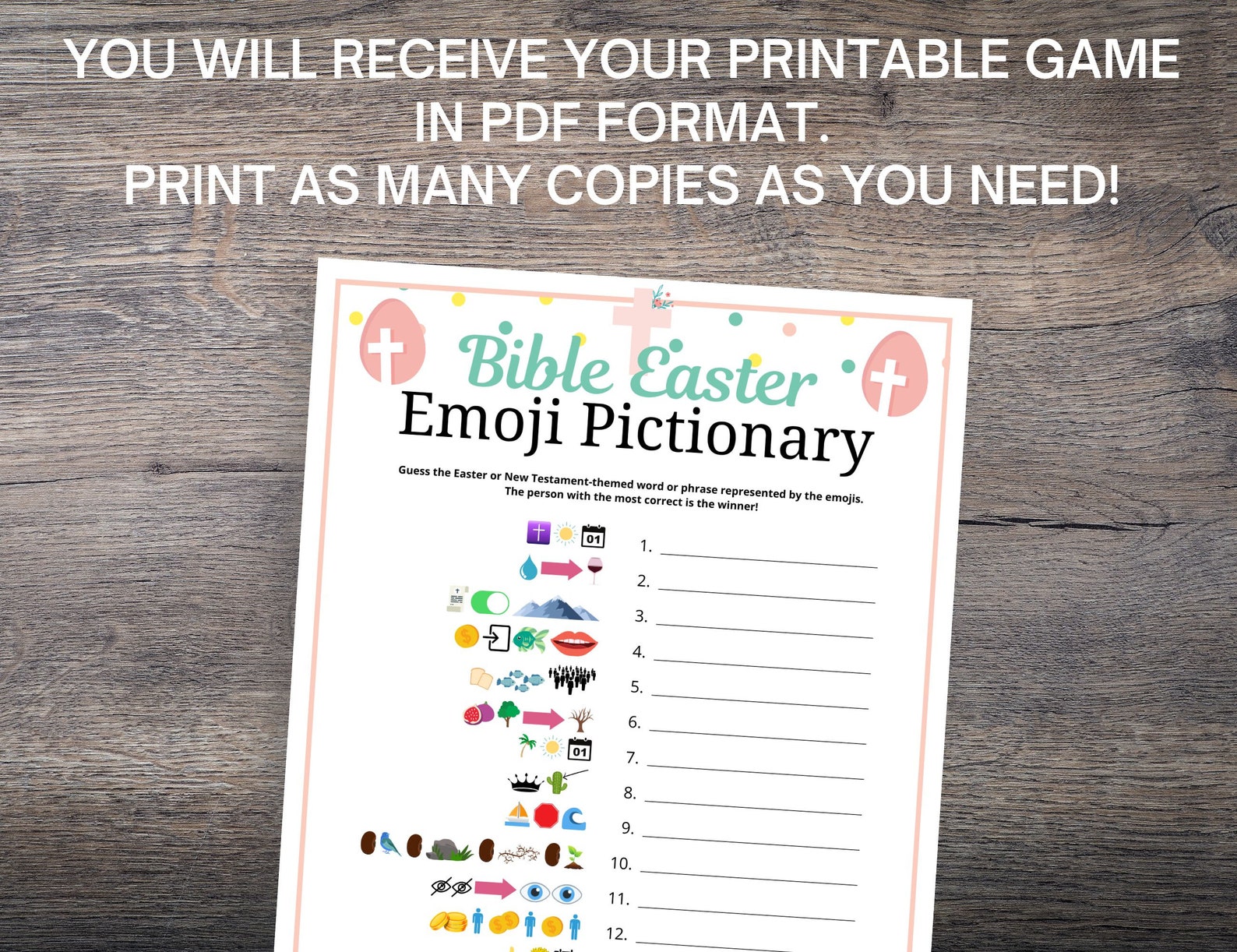 Easter Bible Emoji Pictionary Game, Fun Christian Easter Game, Youth ...