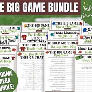 Football Party Games MEGA BUNDLE Football Sunday Super Bowl - Etsy