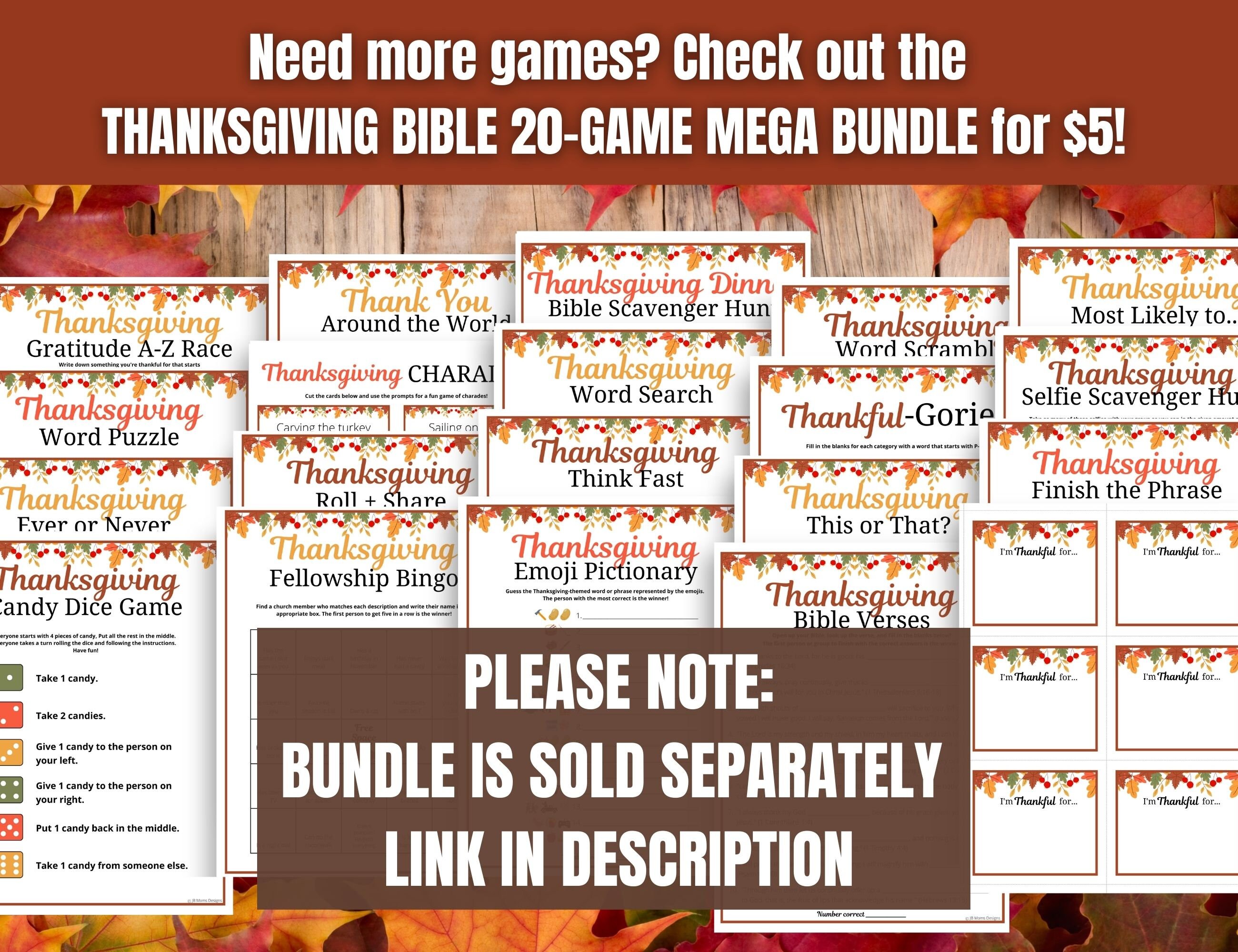 Thanksgiving Bible Verses Trivia Game: Christian Printable (digital ...