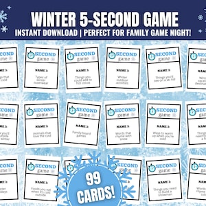 Winter 5-second Game: 99 Quick Game Cards for Classroom and Office ...