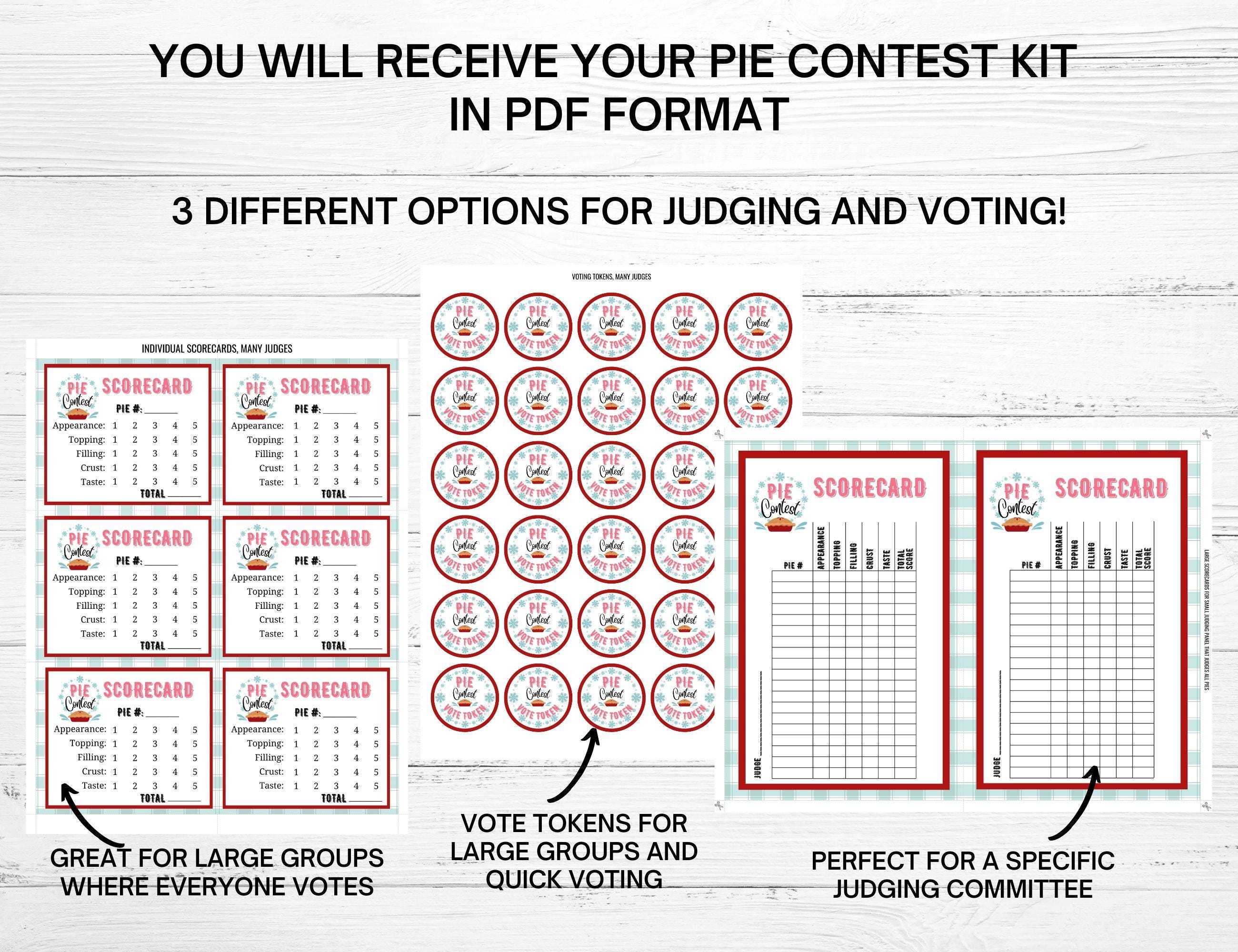 Pie Baking Contest Kit: Printable Party Games & Awards (PDF) - Etsy
