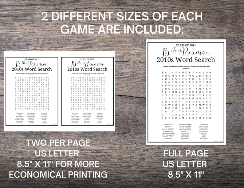 15th Class Reunion Party Games MEGA Bundle: 50 Printable Icebreaker ...