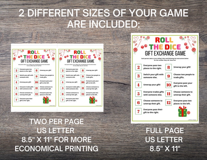 Holiday Roll the Dice Gift Exchange Game (digital Download) - Etsy