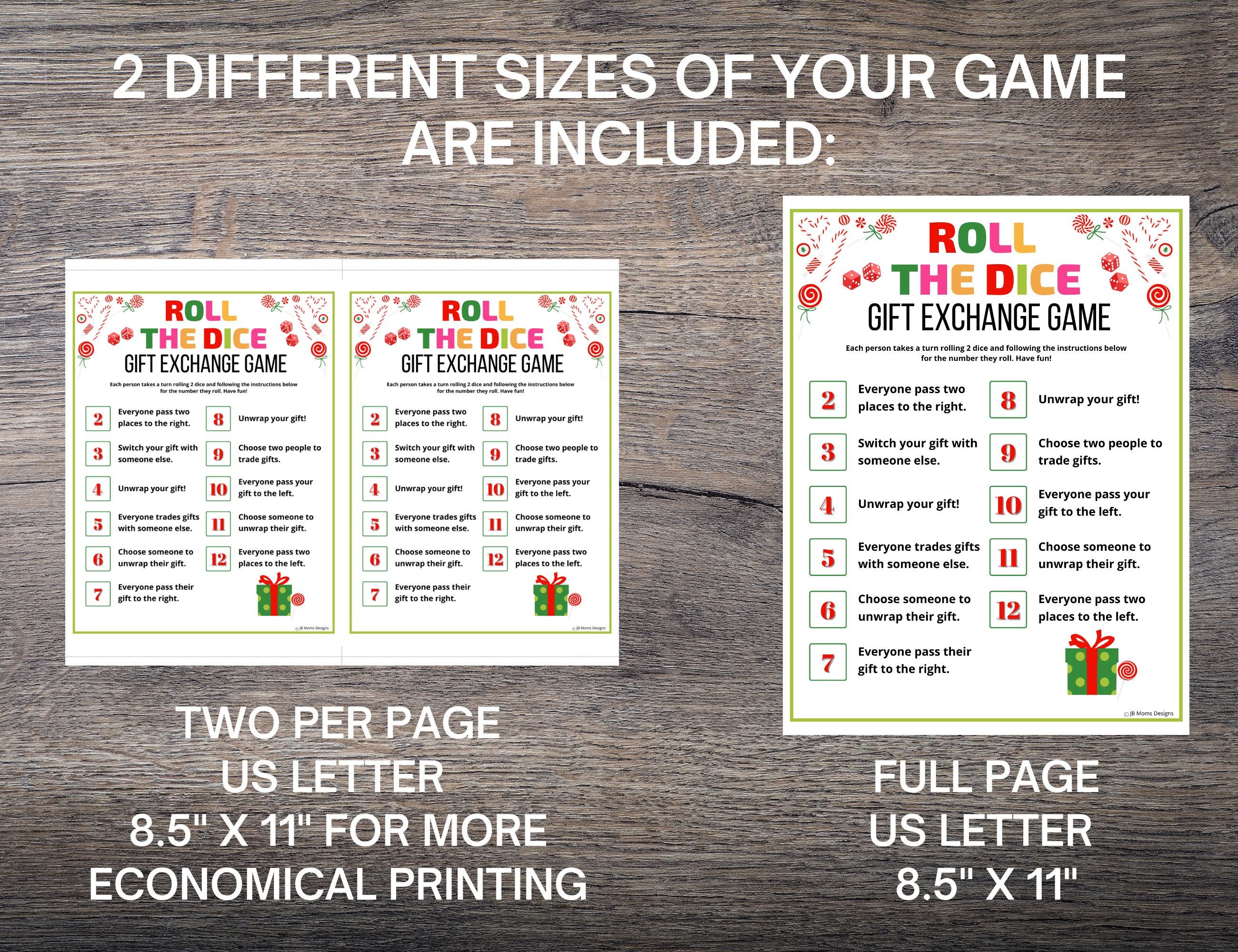 Holiday Roll the Dice Gift Exchange Game (digital Download) - Etsy