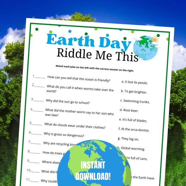 Earth Day Printable - Etsy