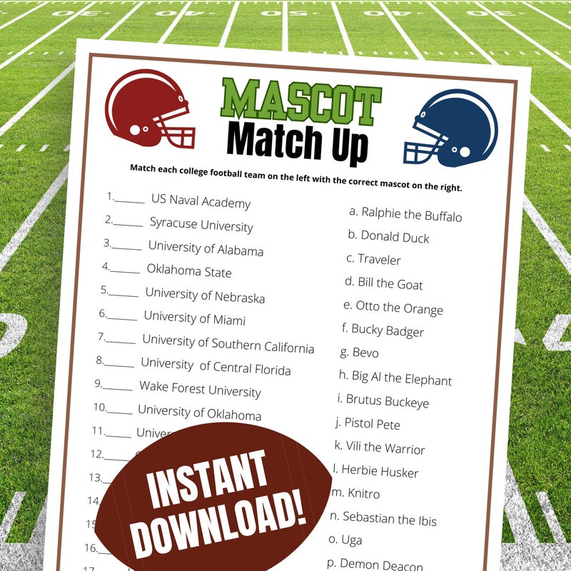 Football Printables - Etsy