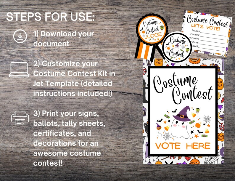 Editable Halloween Costume Contest Kit: Ballots, Awards and More ...