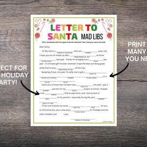 Christmas Mad Libs Game: Fun Holiday Party Activity (digital Download ...