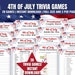 4th of July Trivia Games Bundle: Patriotic Printable Quizzes (digital ...