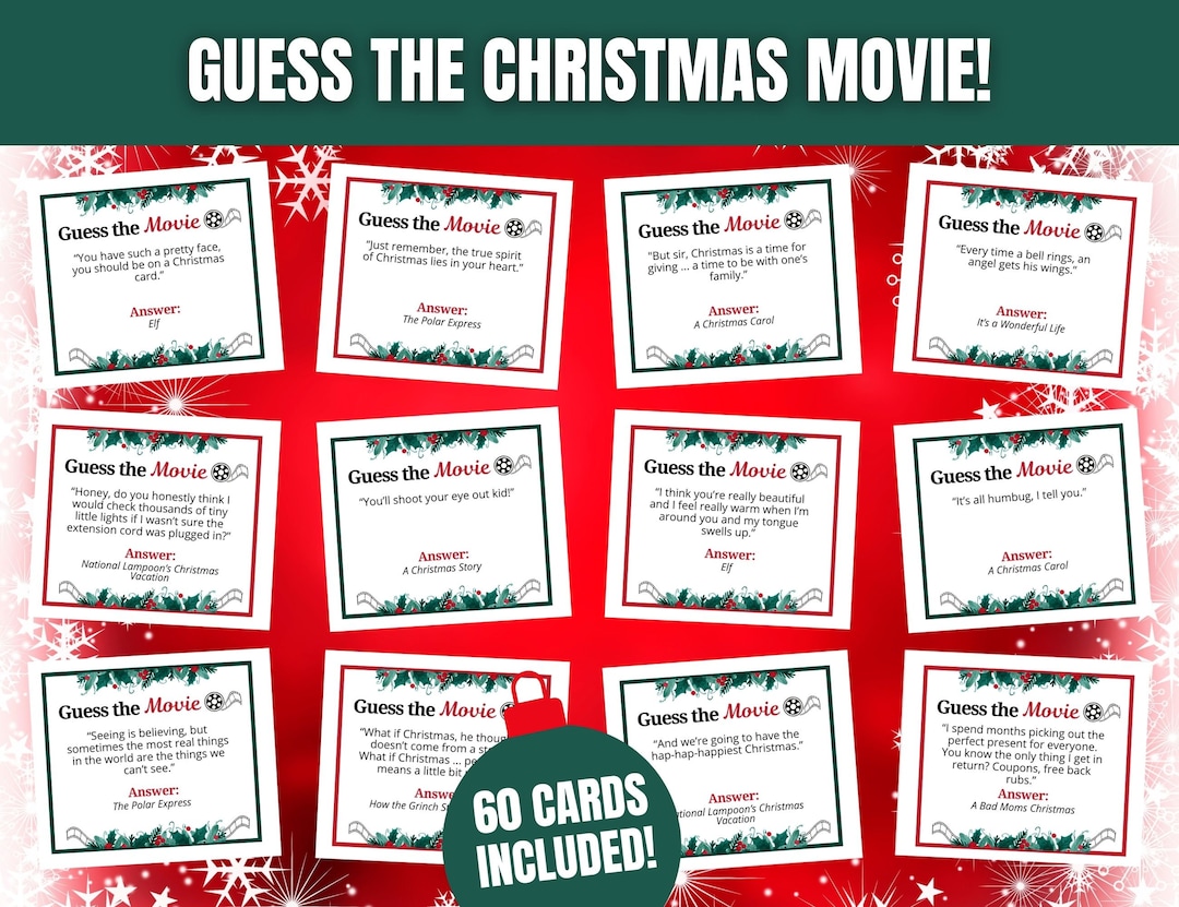 Christmas Movie Trivia Game: Holiday Party Fun (instant Download) - Etsy