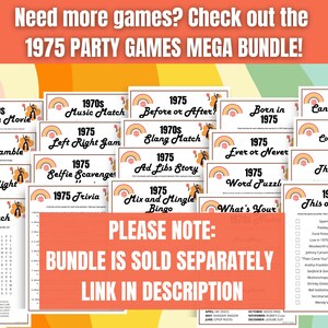 1975 Trivia Games Bundle: 50th Birthday Party (digital Download) - Etsy