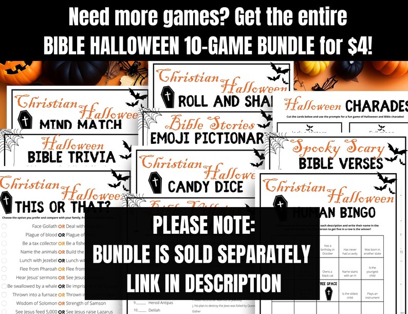 Scary Bible Verses Halloween Game: Christian Printable Halloween ...