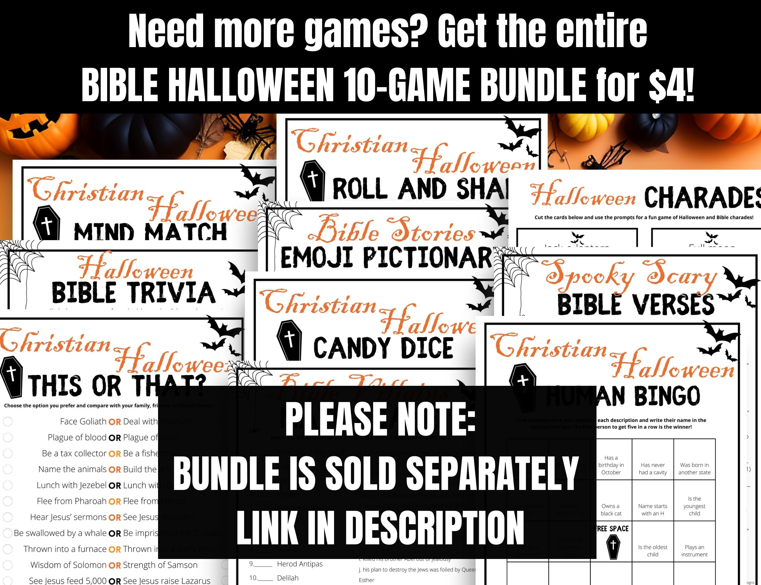 Bible Villains Match Game Christian Halloween Games - Etsy