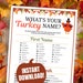Thanksgiving Turkey Name Game: Funny Printable for Families (digital ...