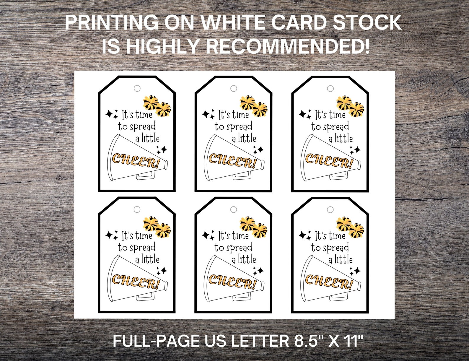 Cheerleading Treat Tags: Cheer Squad Goodie Bag Tags (PDF) - Etsy