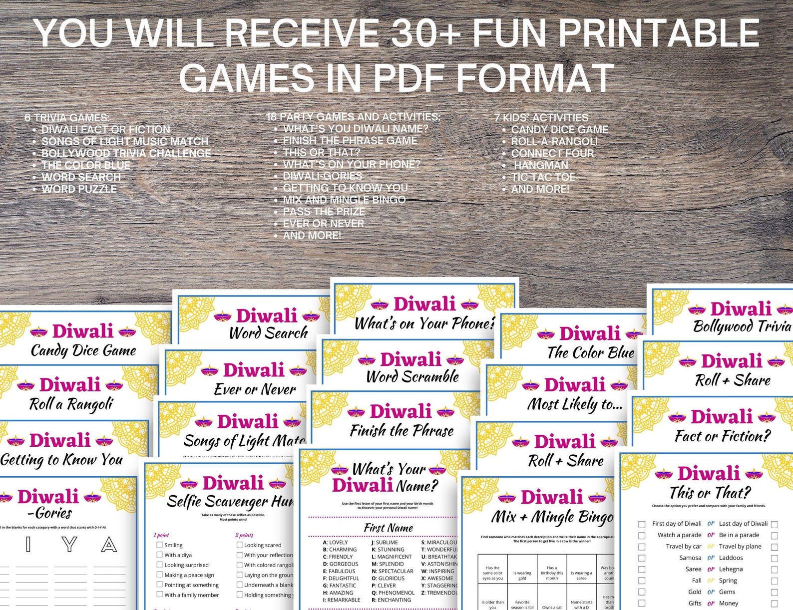 Diwali Party Games Bundle: Fun Printable Activities (PDF) - Etsy