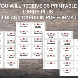 Football Pictionary Cards: Party Game (printable) - Etsy