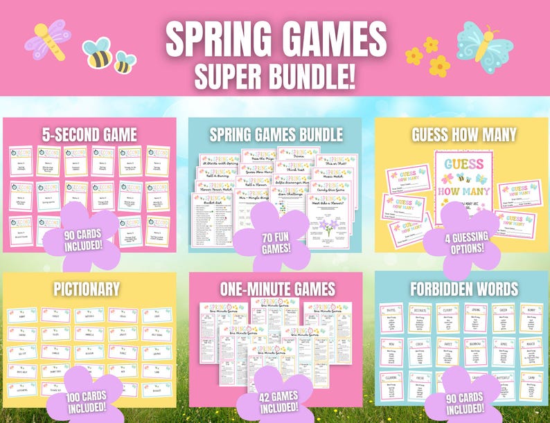 Spring Games SUPER Bundle: Party Bundle, Pictionary, 5-second Game and ...
