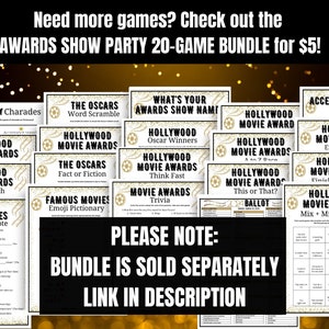 Movie Awards Show Trivia Game, Fun Academy Quiz, 96th Awards Watch ...