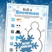 Winter Roll a Snowman: Printable Holiday Game for Kids (PDF) - Etsy