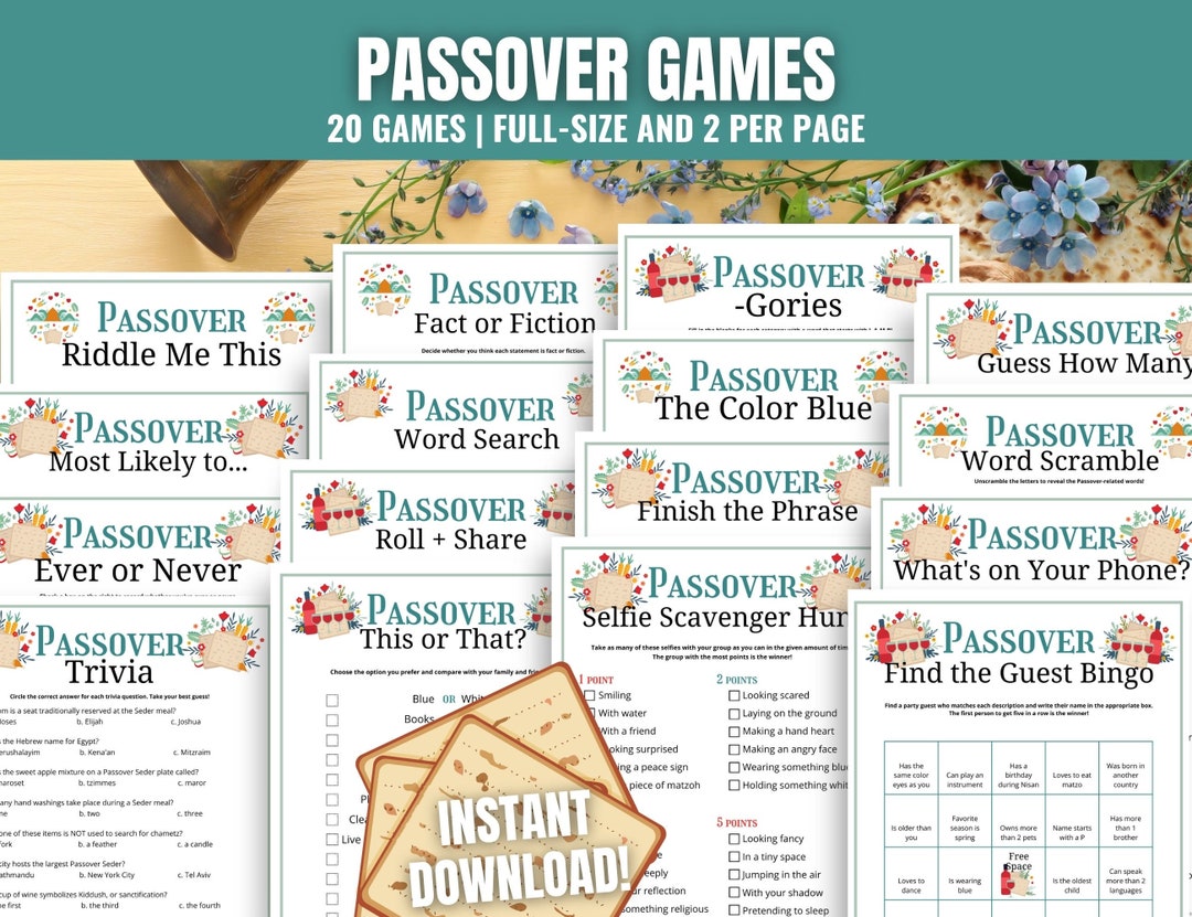Passover Games MEGA BUNDLE: Seder Dinner Activities (printables) - Etsy