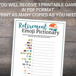 Retirement Emoji Pictionary Game: Fun Office Party Activity (digital ...