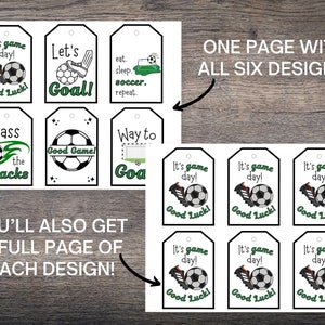 Soccer Treat Tags: Good Luck Team Snacks (PDF Download) - Etsy