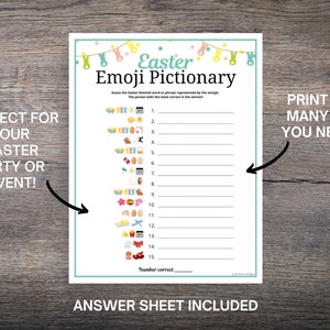 Easter Emoji Pictionary Game: Fun Easter Activity (digital Download) - Etsy