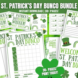 St Patricks Day Bunco MEGA Bundle, Printable St Paddy's Day Bunco ...