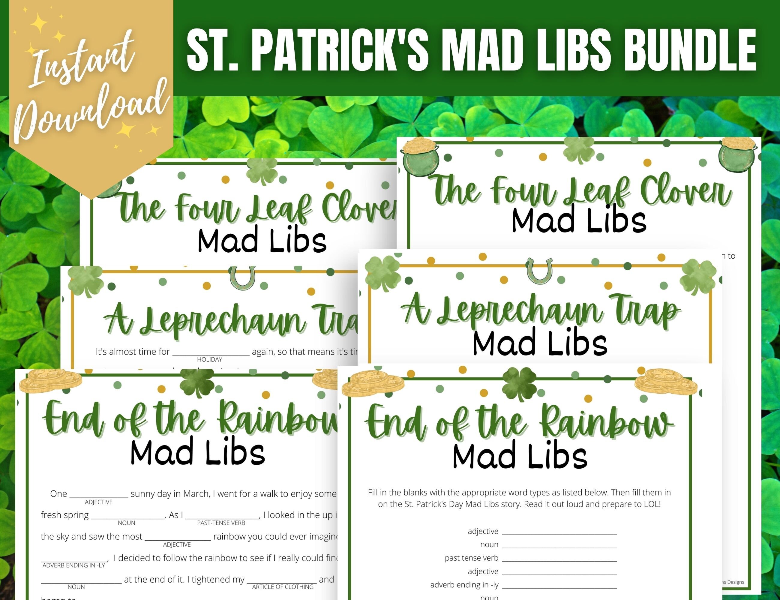 St. Patrick's Day Mad Libs Bundle: Fun Printable Stories (digital ...