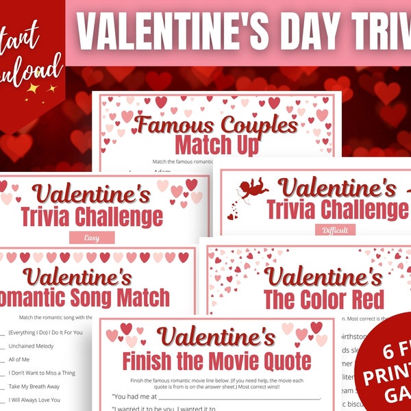 Valentines Games - Etsy