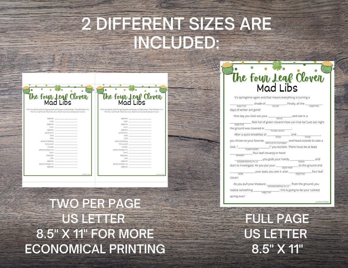 St. Patrick's Day Mad Libs Bundle: Fun Printable Stories (digital ...