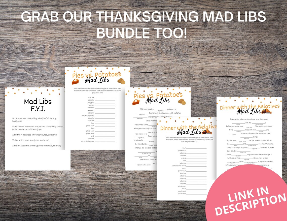 Thanksgiving TRIVIA BUNDLE Thanksgiving Party Games for - Etsy