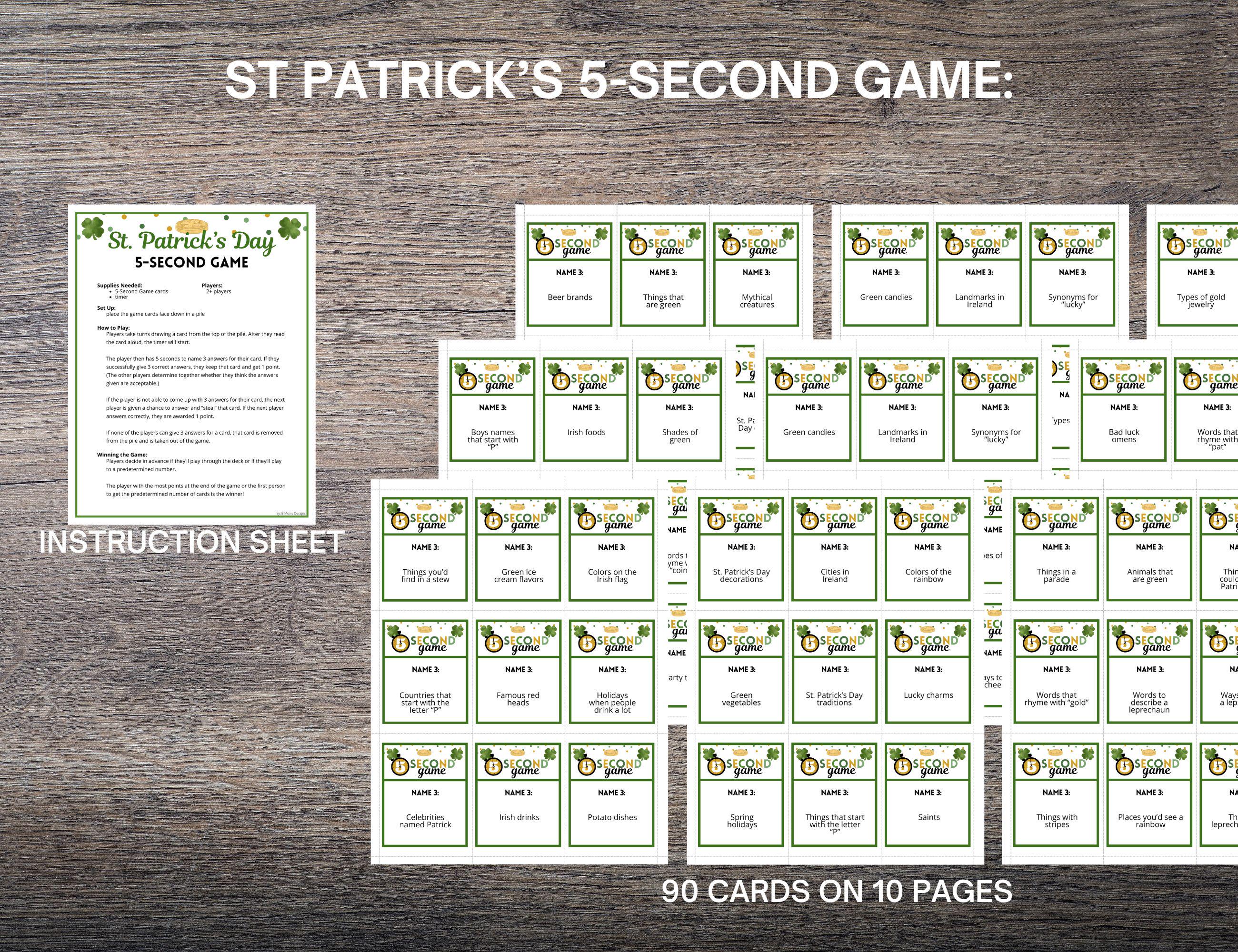St Patricks Games SUPER Bundle: Party Bundle, 5-second Game and More ...