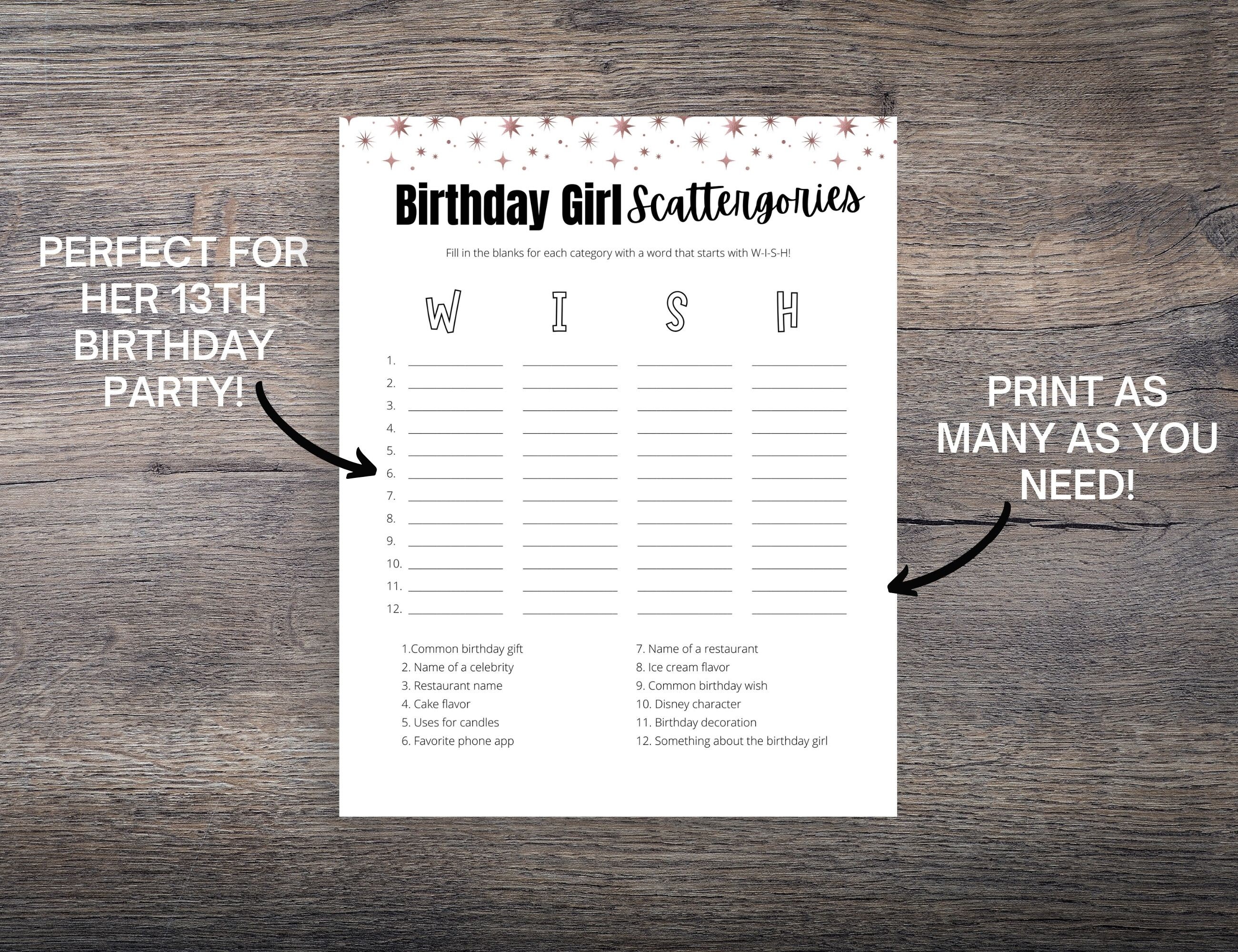 13th Birthday Party Games Bundle for Her 13th Birthday Games - Etsy