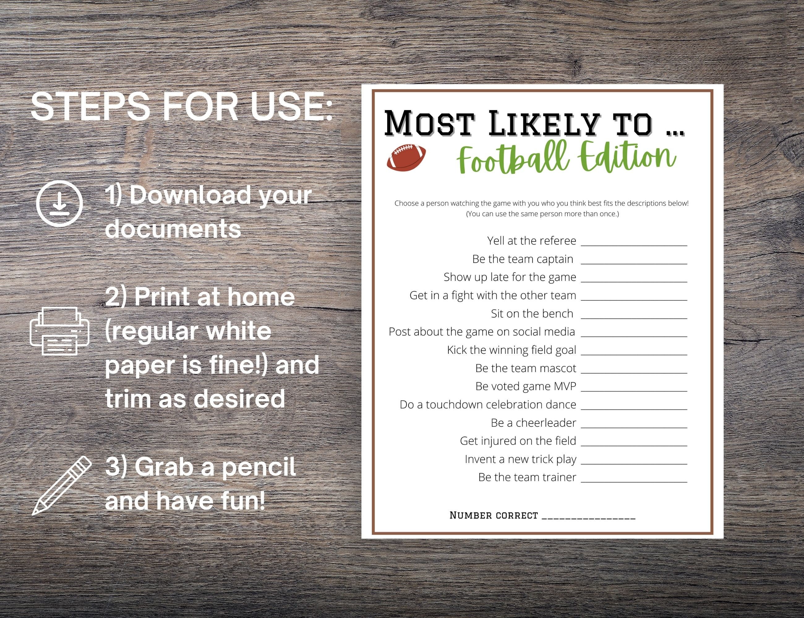 Football Party Games MEGA BUNDLE Football Sunday Super Bowl - Etsy