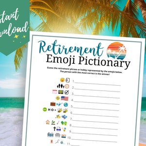 Retirement Emoji Pictionary Game: Fun Office Party Activity (digital ...